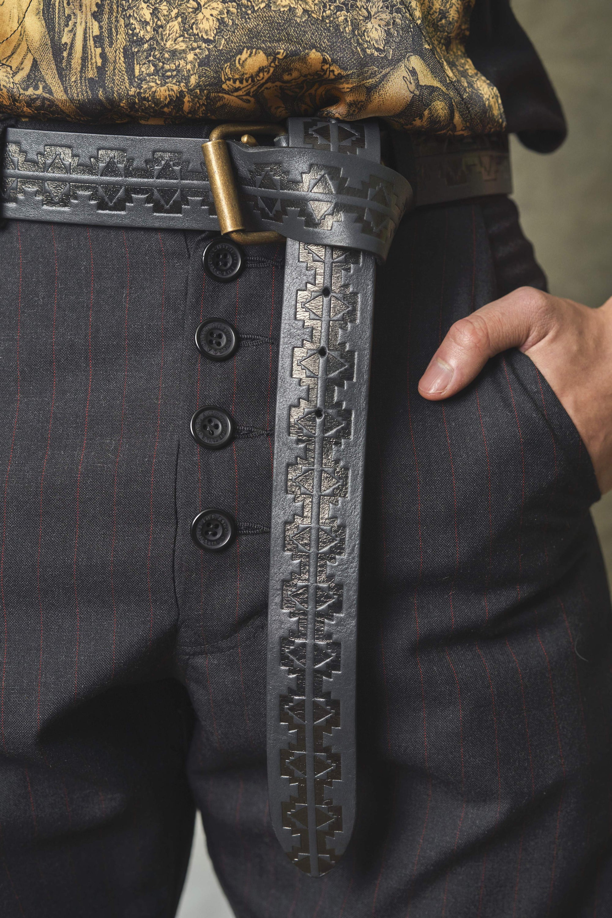 APACHE TROUSERS - RED STRIPE (made to order) - A Child Of The Jago